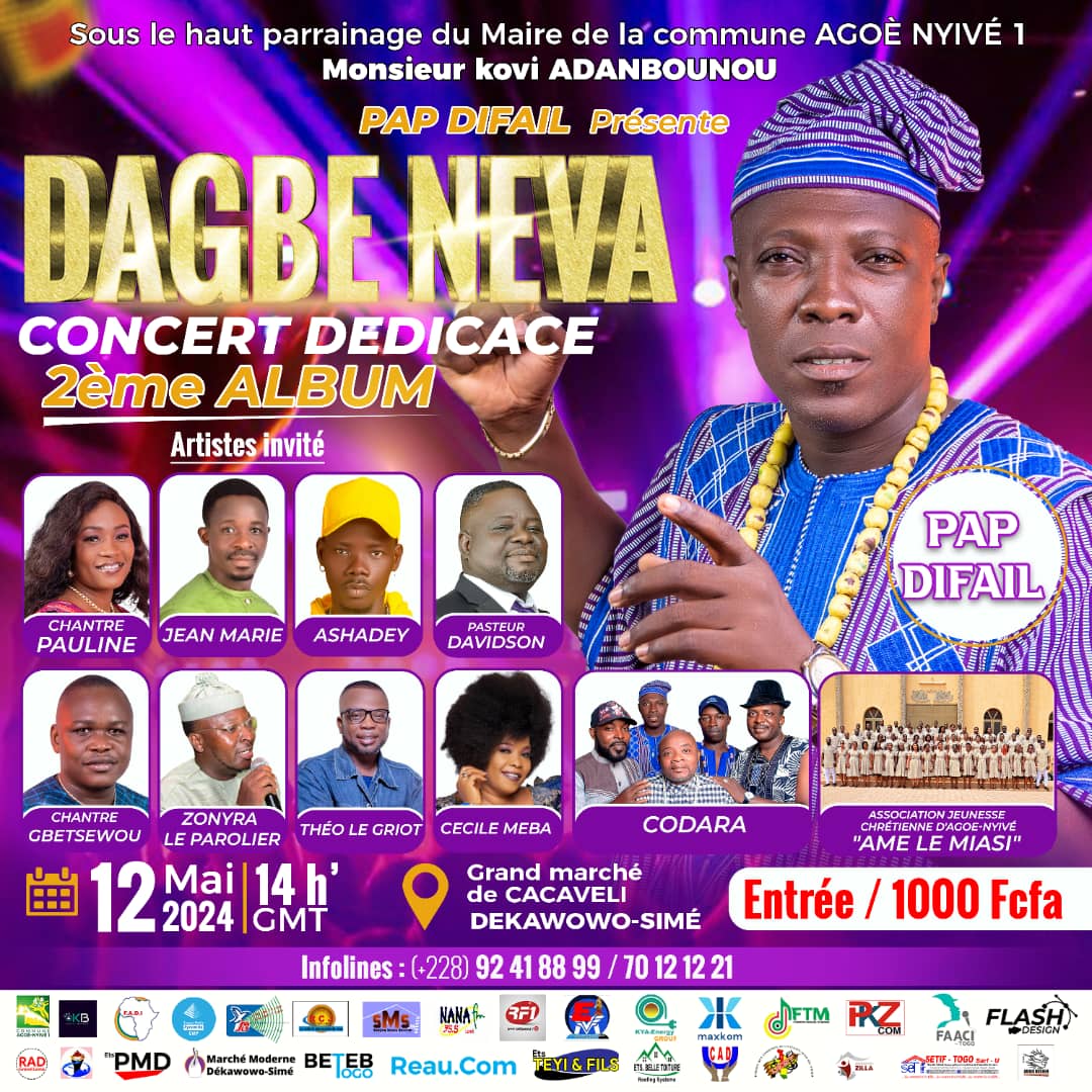 DAGBE NEVA : Concert dédicace du 2ème album - AJCAN